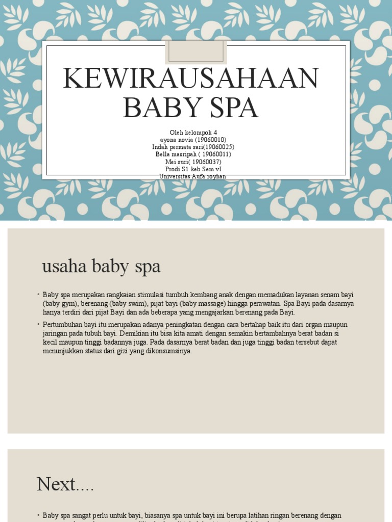 Kewirausahaan Baby Spa | PDF