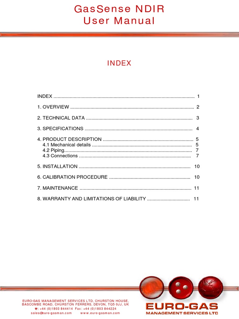 Gassense Ndir Sensor Manual | PDF | Power Supply | Sensor