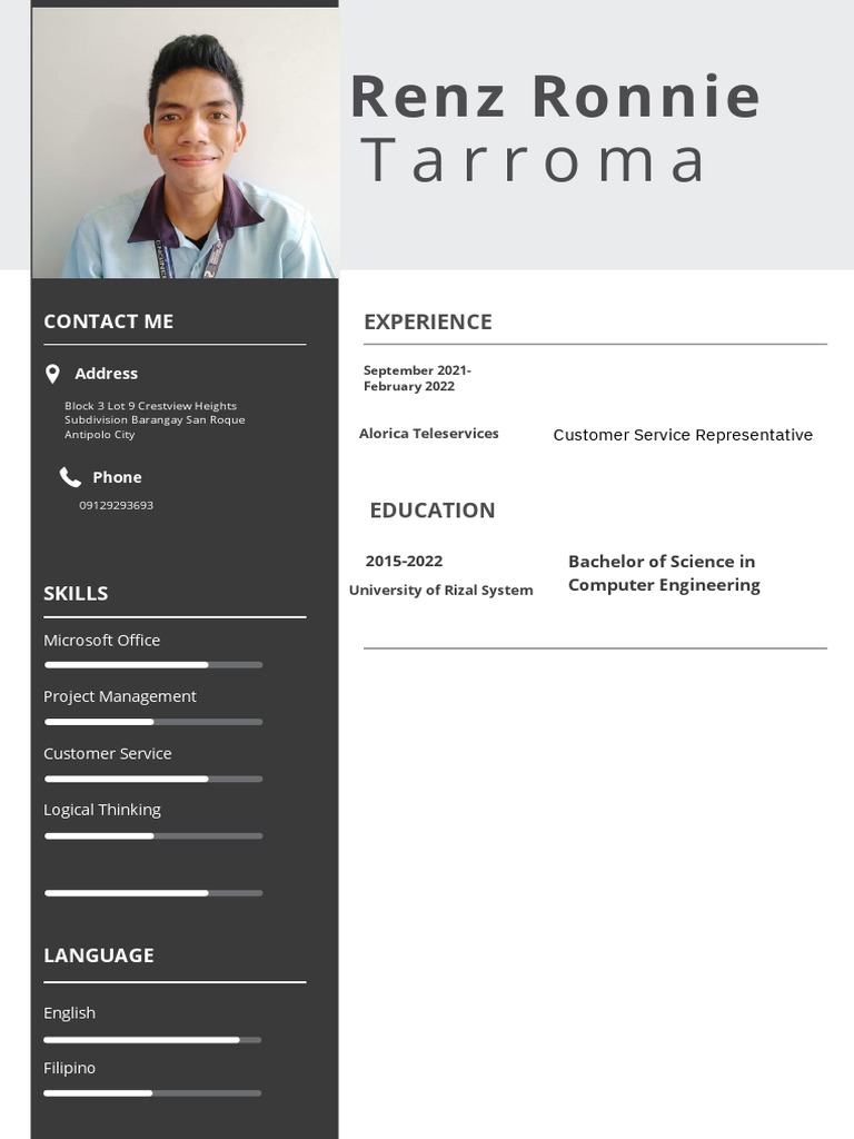 Tarroma Renz Ronnie resume | PDF