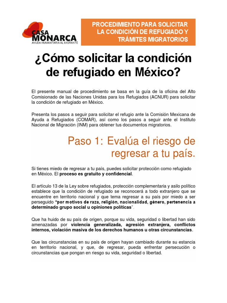 Cómo solicitar la condición de refugiado en México: Un paso a paso de ...