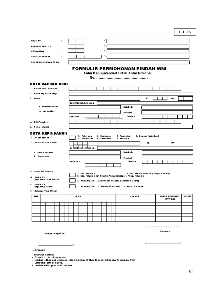 F136 Formulir Permohonan Pindah WNI Antar Kab Prop - 381418 Dikonversi ...