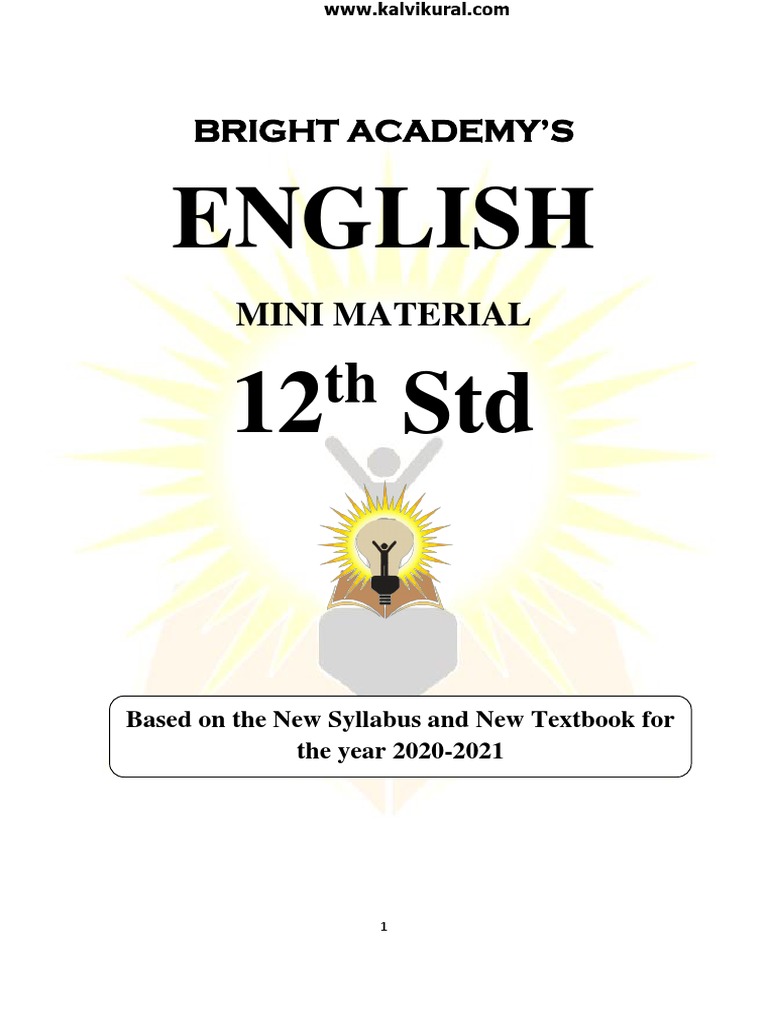 12th English Materials | PDF | Adverb | Adjective
