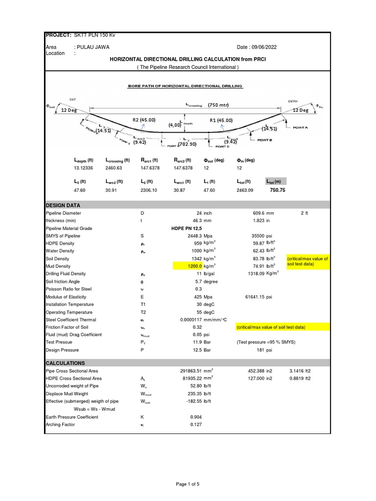 Calculation Hdpe 24 Inch | PDF | Stress (Mechanics) | Buckling