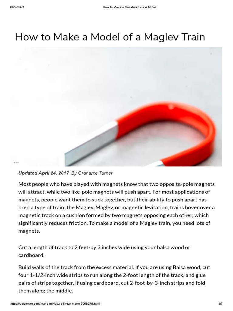 How To Make A Miniature Linear Motor | PDF | Electric Motor | Magnet