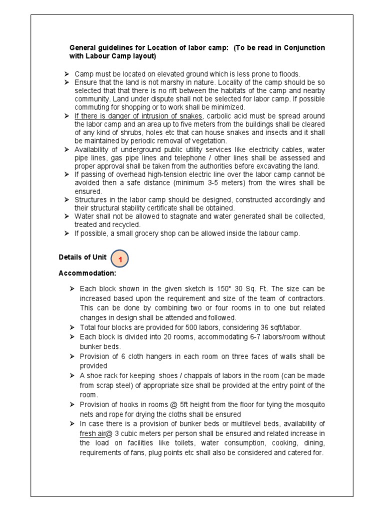 SPCPL Labour Camp - Details | PDF | Biogas | Water