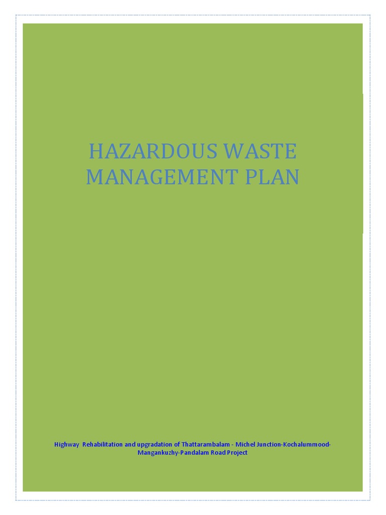 Hazardous Waste Management Plan | PDF | Electronic Waste | Waste Management