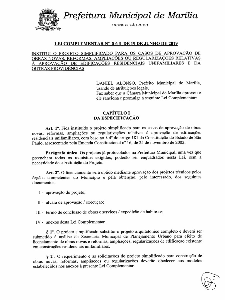 Lei - Complementar 863 2019 Original (1) Modelos Documentis | PDF | São Paulo | Planejamento urbano