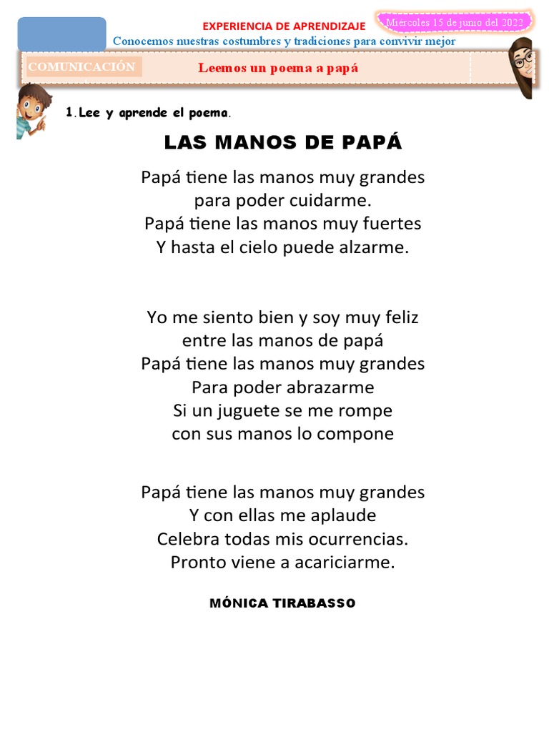 Poema "Las manos de papá" | PDF