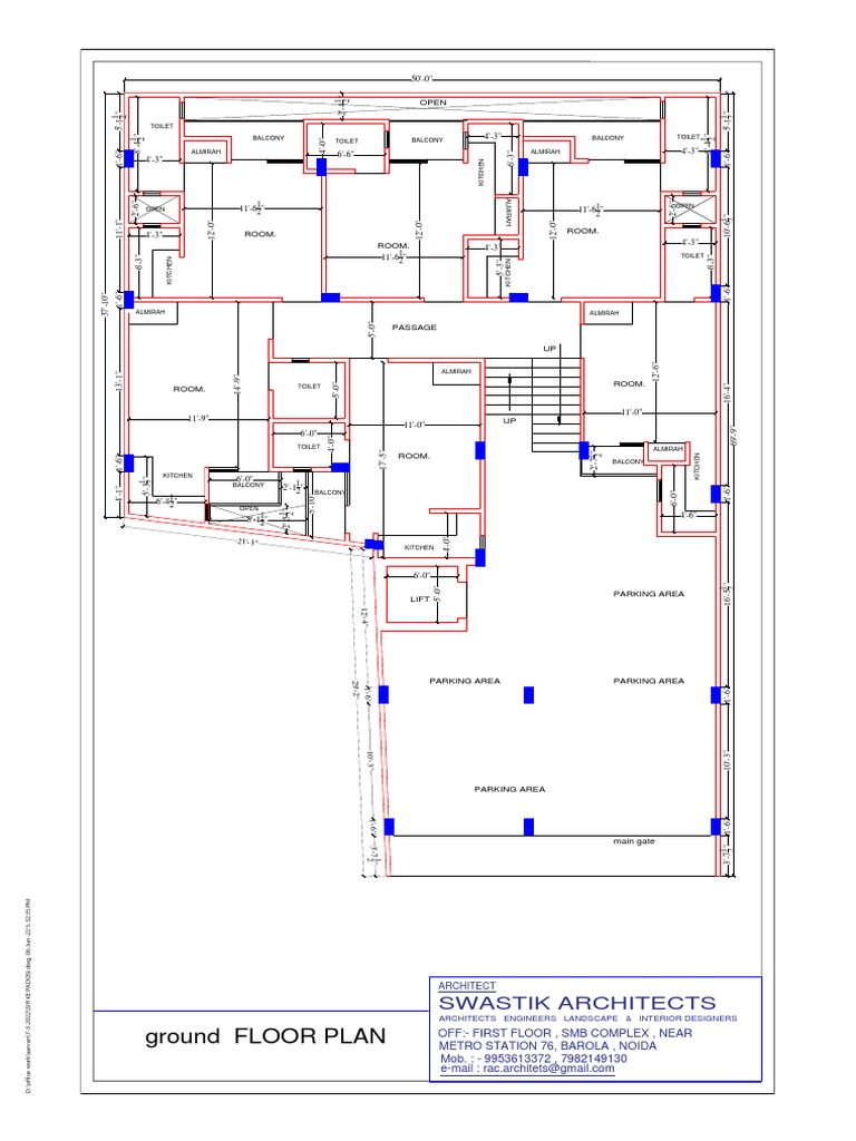 Ground FLOOR PLAN: Swastik Architects | PDF | Buildings And Structures ...