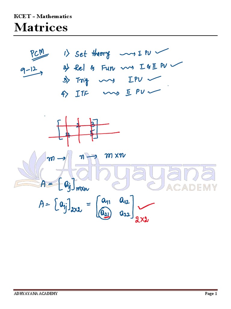 Matrices - CET | PDF | Matrix (Mathematics) | Functional Analysis