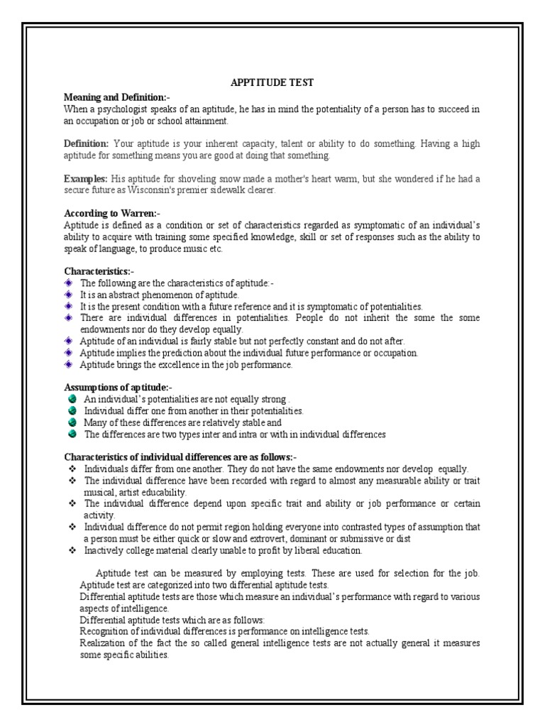 Apptitude Test | PDF | Test (Assessment) | Reason