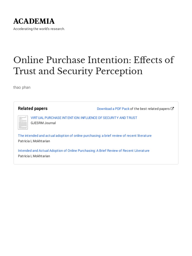 Online Purchase Intention | PDF | Intention | Behavior