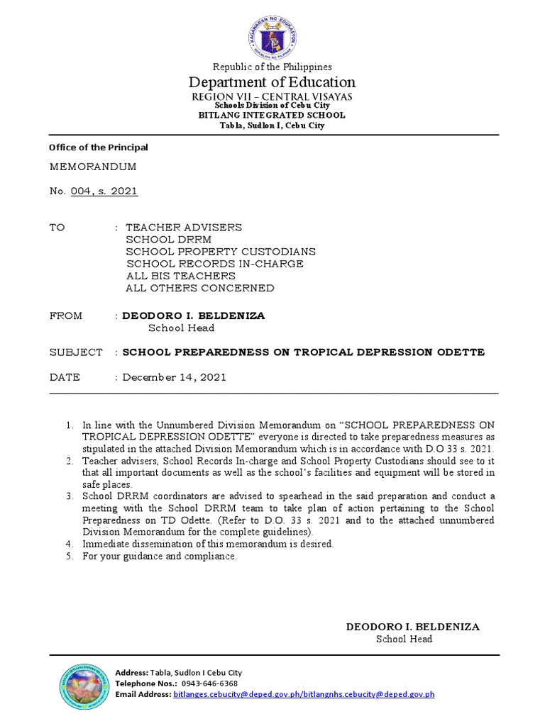 School Based Memorandum | PDF