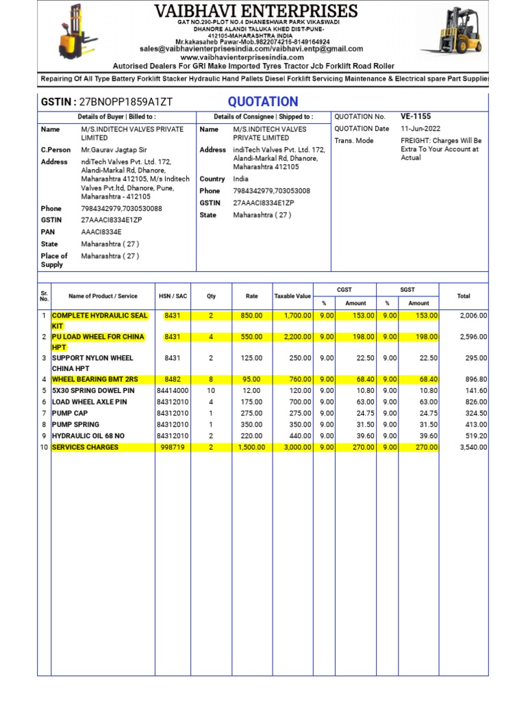 Ve-1155!22!23-Inditech Valves Private Limited Hand Pallet Truck Repair ...