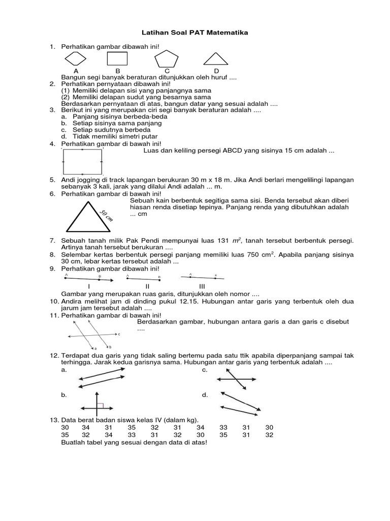 Lat Soal Pat MTK | PDF