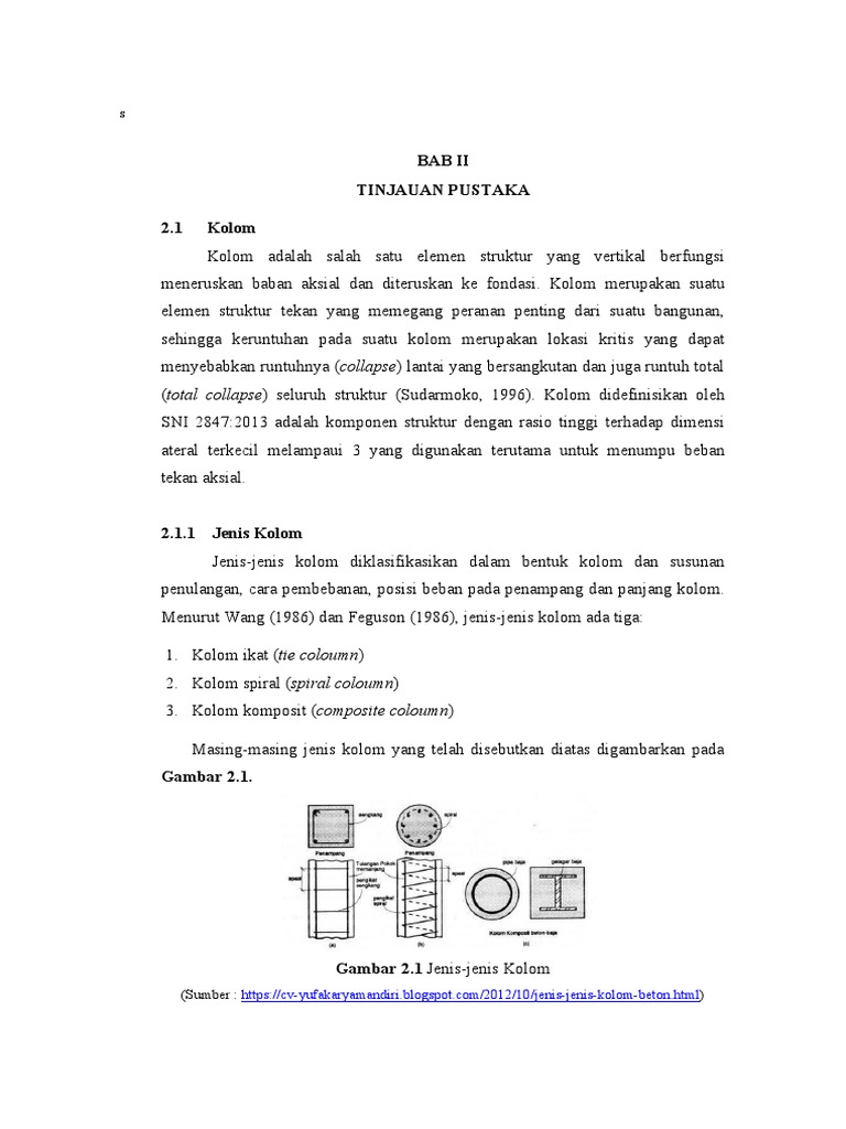 Jenis dan Kapasitas Kolom Struktur Bangunan | PDF