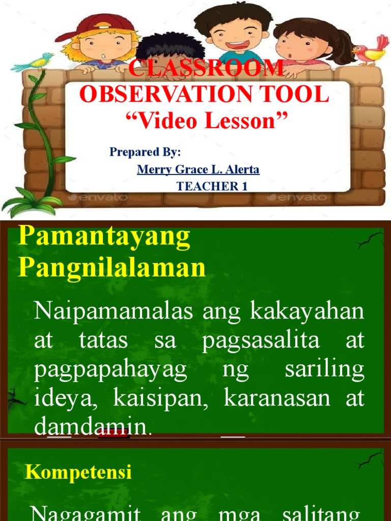 Classroom Observation Tool PPT 2 | PDF