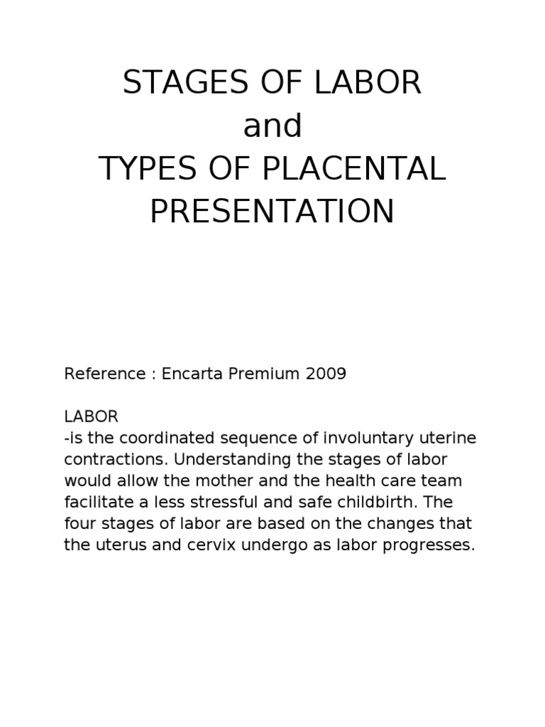 Stages of Labor | PDF