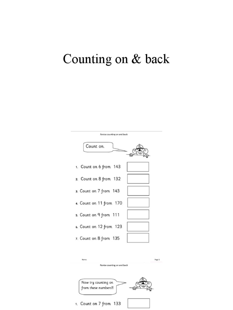 Counting On & Back | PDF