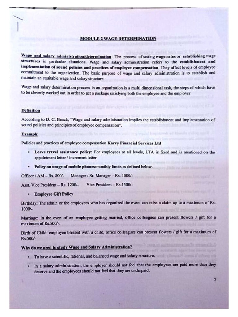 Module 2 - Wage Determination | PDF