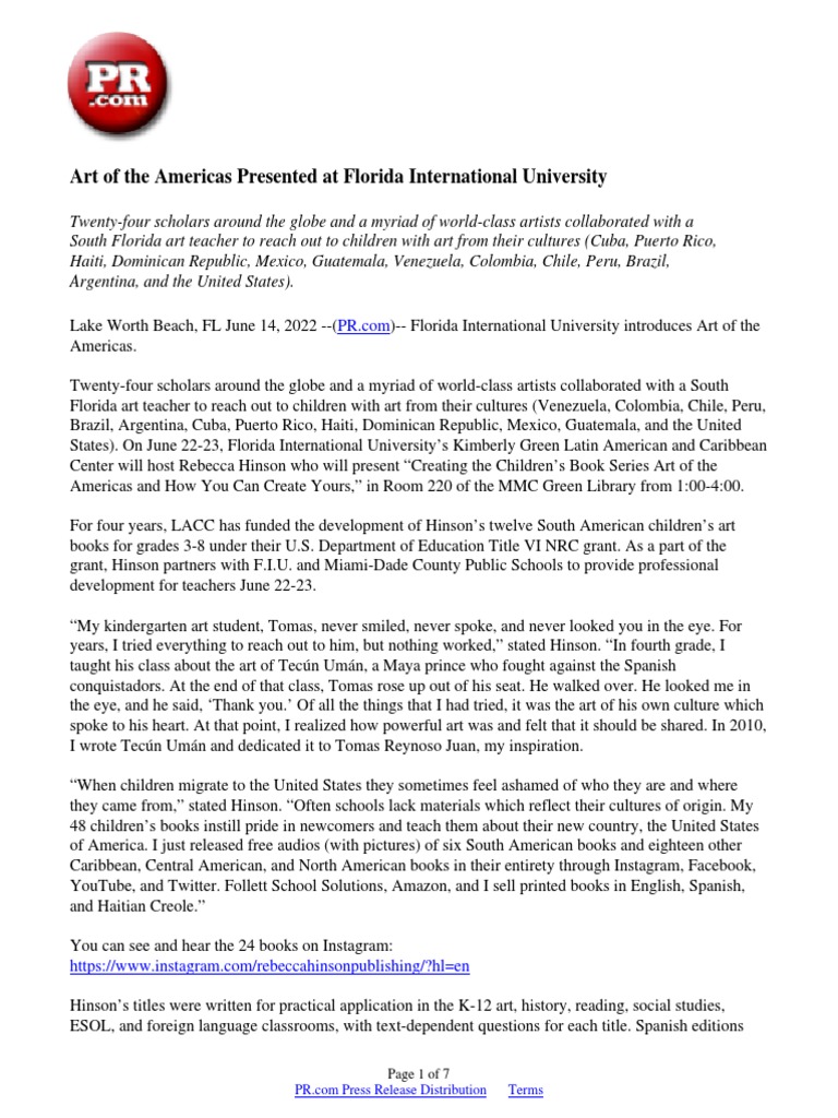 Art of The Americas Presented at Florida International University | PDF ...