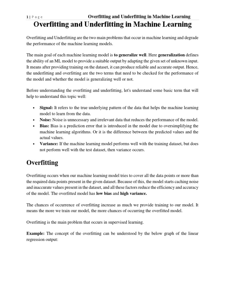 Overfitting and Underfitting in Machine Learning | PDF | Machine ...