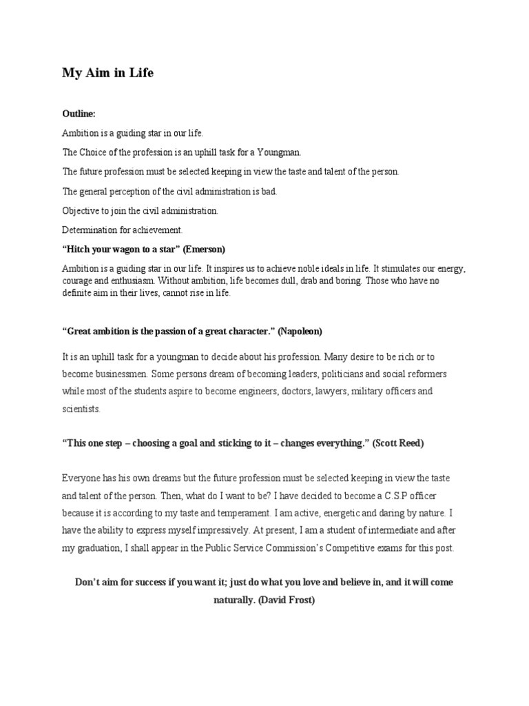 My Aim in Life | PDF