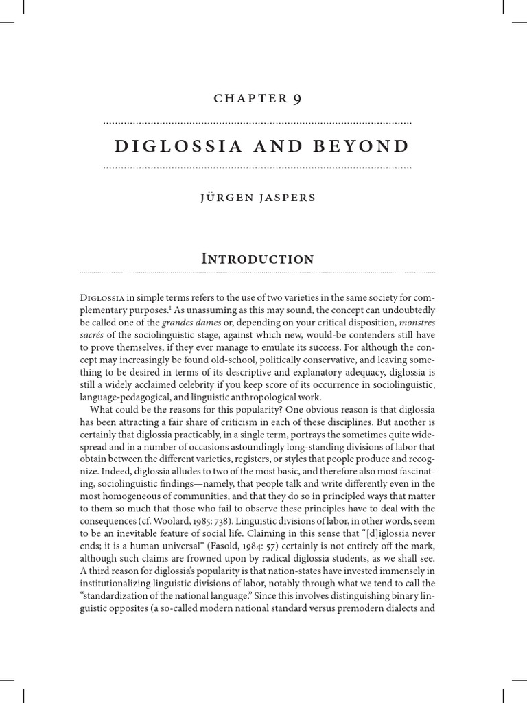 Diglossia - and - Beyond Jaspers | PDF | Linguistics | Arabic