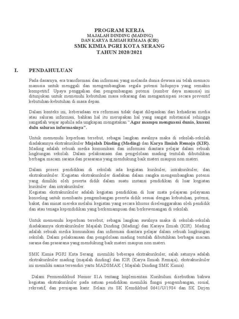 Proposal Mading 2020 | PDF