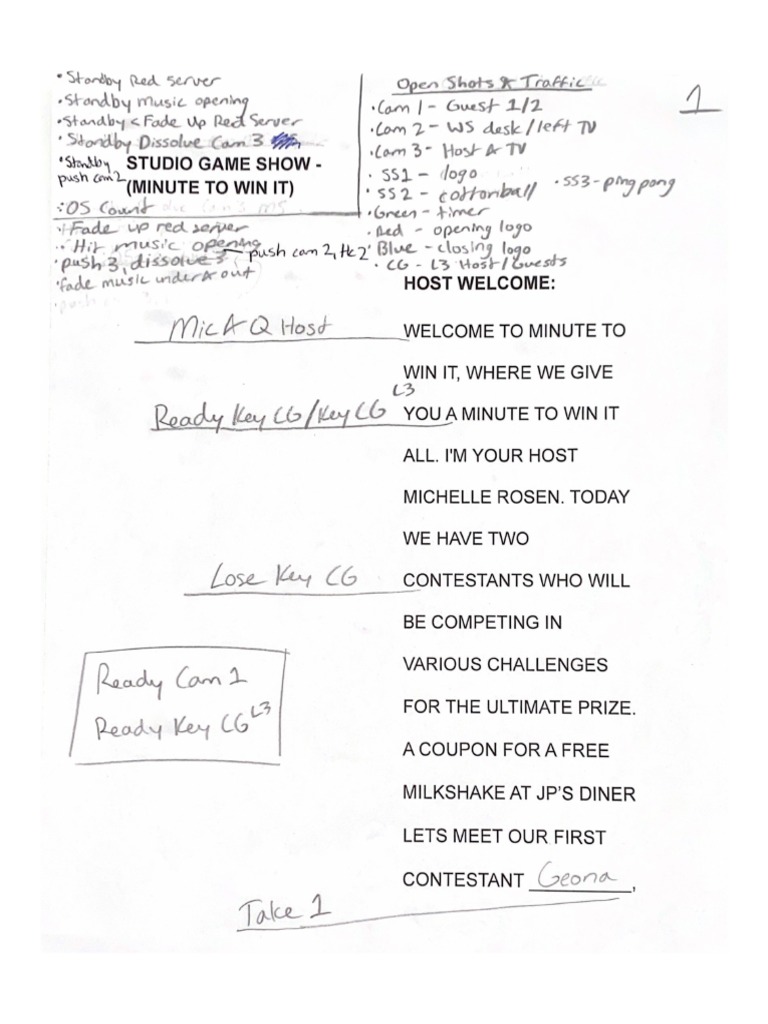 Minute To Win It Script | PDF