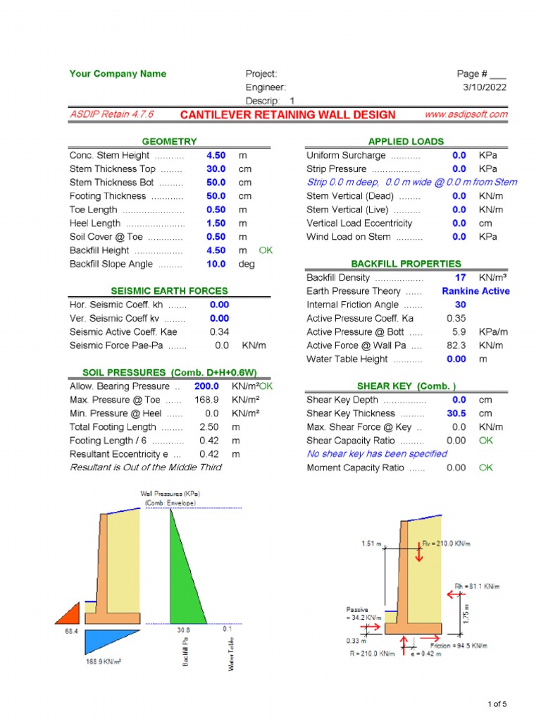 Retaining Wall-Report | PDF