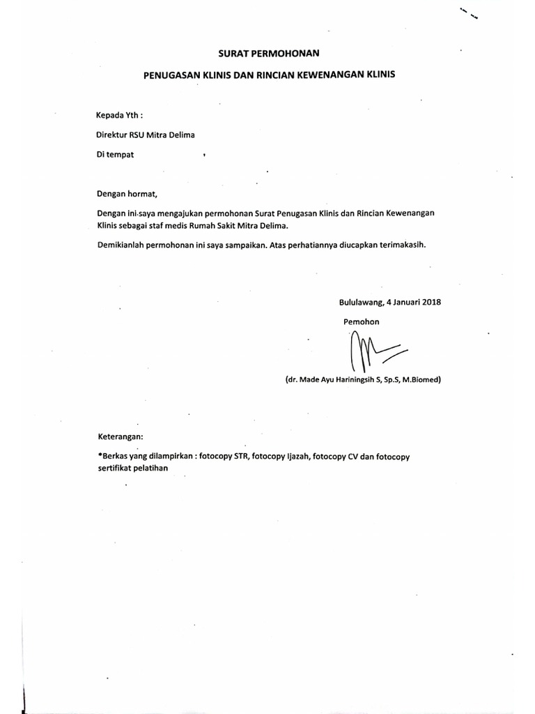 Dr. Made, SP.S - 3 - Surat Permohonan SPK Dan RKK | PDF