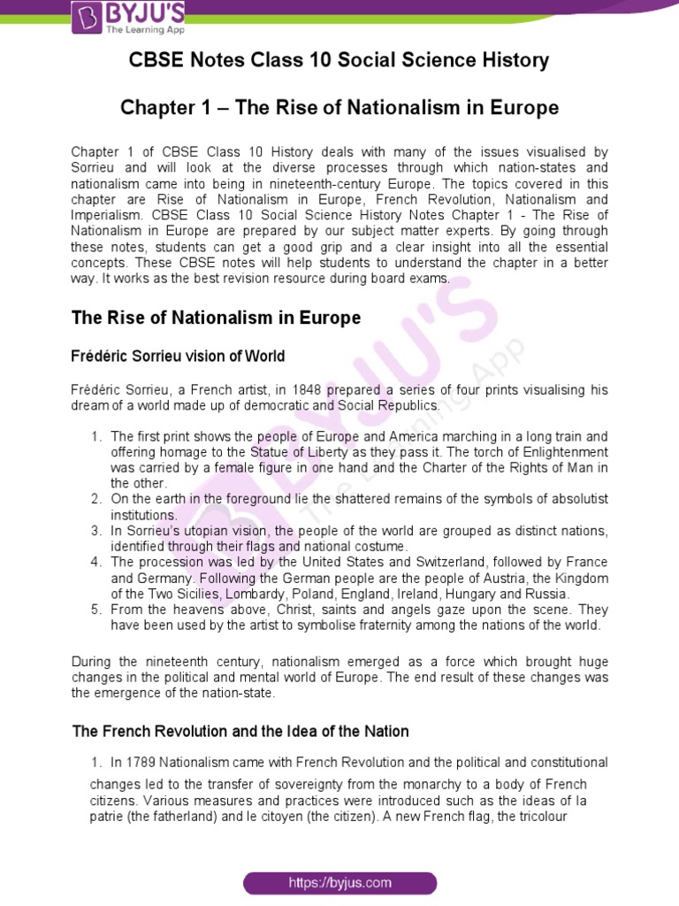 CBSE Notes Class 10 Social Science History Chapter 1 - The Rise of ...