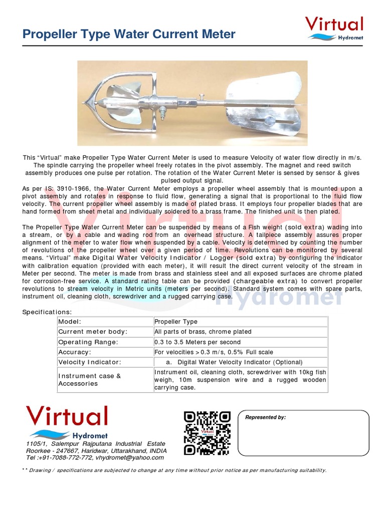 LF Current Meter Propeller Type | PDF | Metre | Propeller