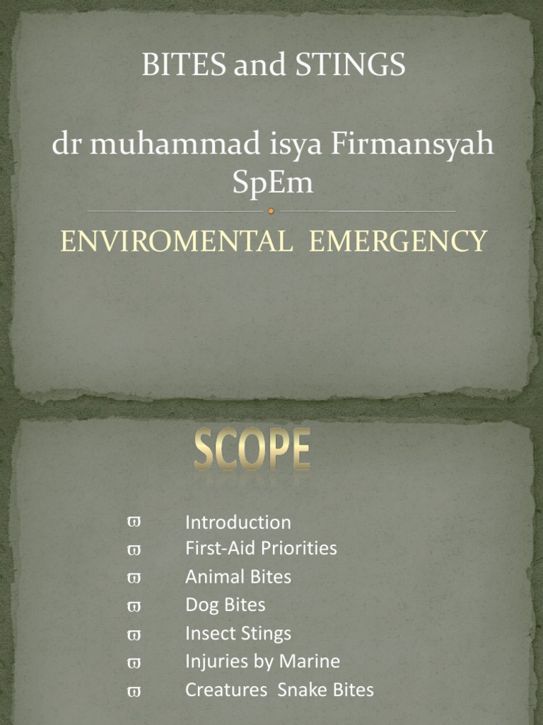 Bites, Stings, and Marine Injuries | PDF | Diseases And Disorders ...
