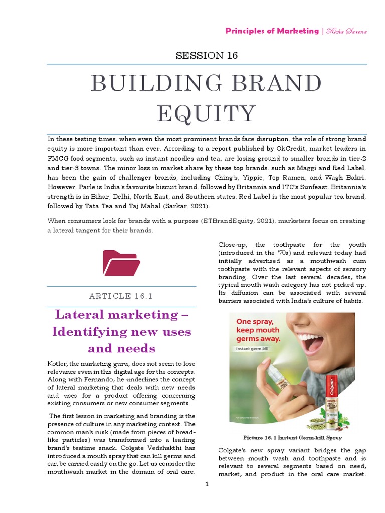 Session 16 Building Brand Equity | PDF | Brand | Marketing