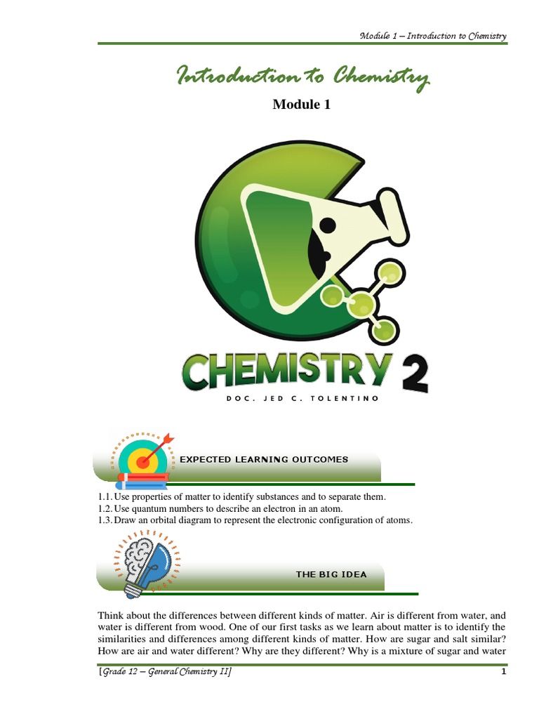 Module 1 - Introduction To Chemistry | PDF | Atomic Orbital | Mixture