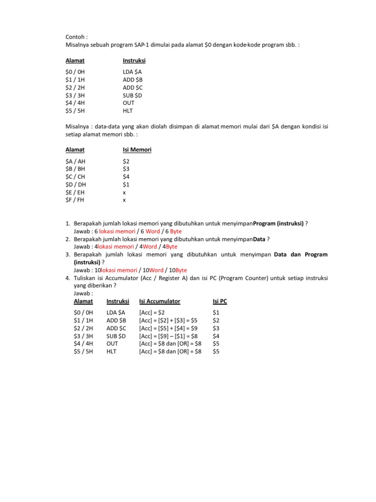Contoh Program SAP-1 | PDF
