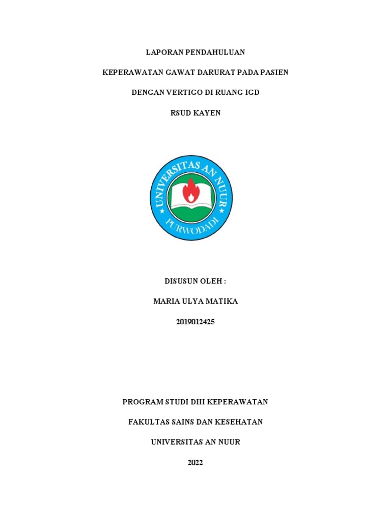 Penanganan Keperawatan Vertigo IGD | PDF