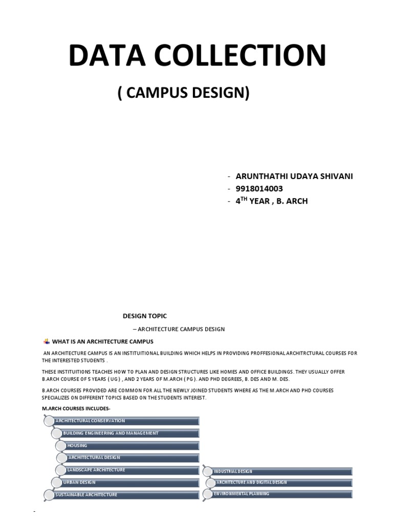 Campus Design Data Collection Guide | PDF | Design | Postgraduate Education
