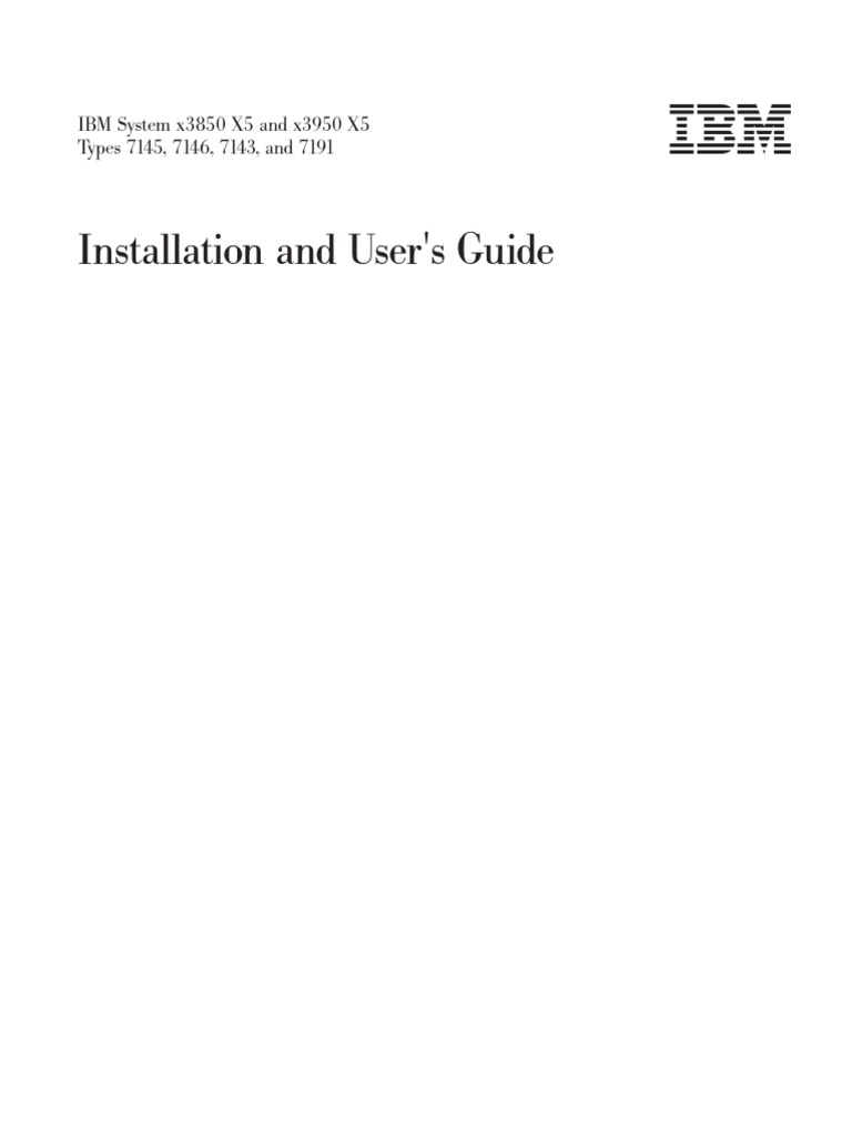 IBM System x3850 X5 and x3950 X5 Installation and User's Guide | PDF ...