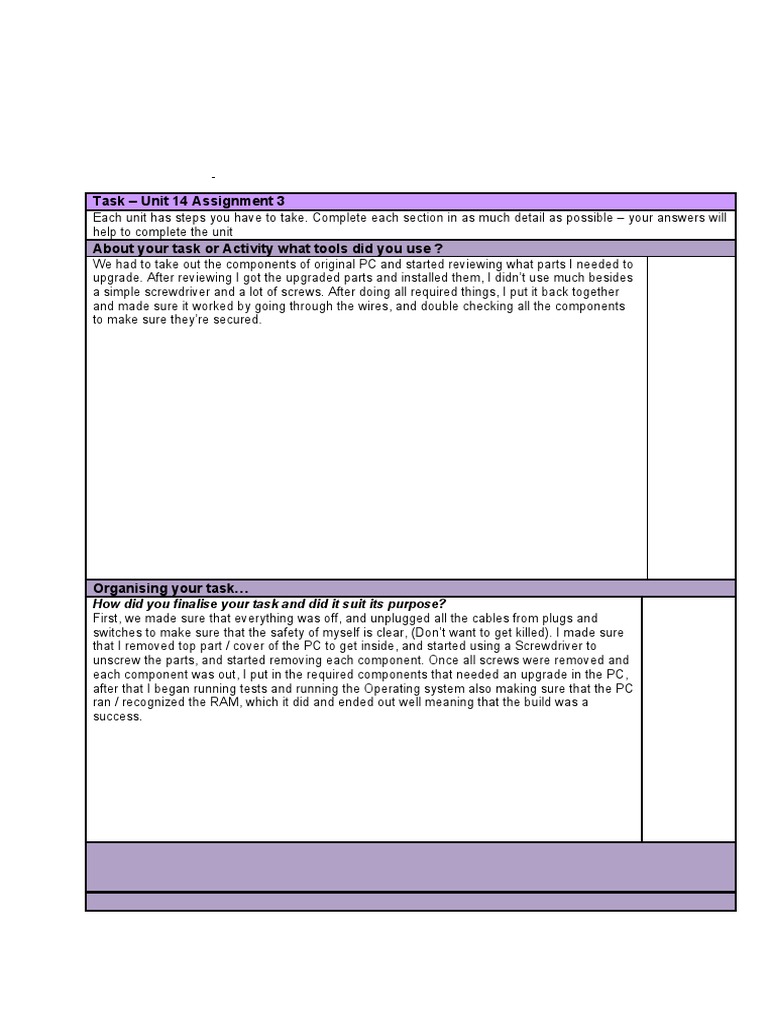 Task Sheet Assignment 14a Task Sheet | PDF