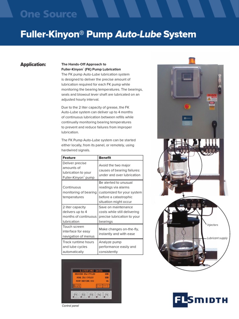 Fuller-Kinyon® Pump Auto-Lube System: Application | PDF | Bearing ...