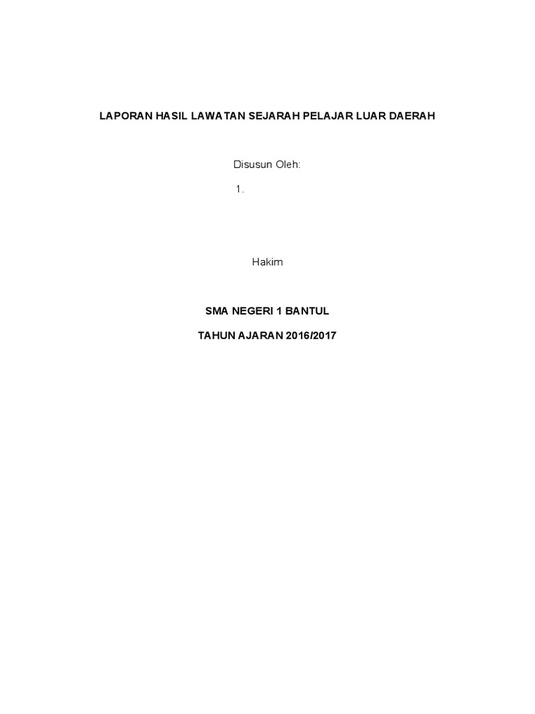 Contoh Laporan Kunjungan Ke Museum | PDF