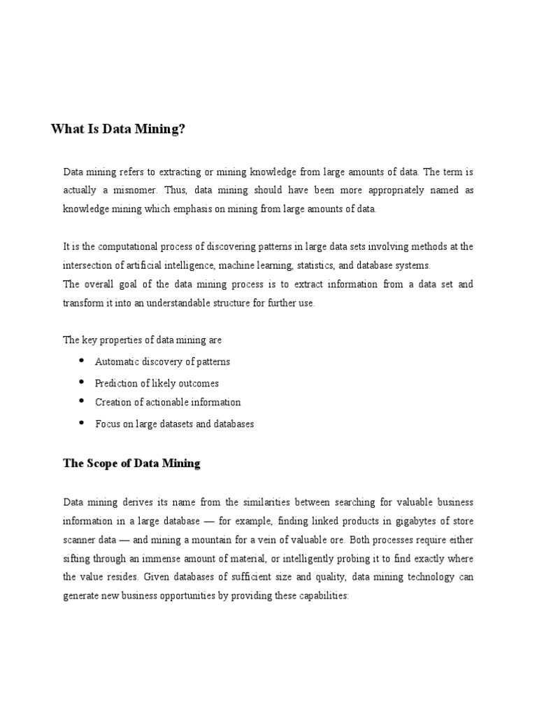 Data Mining Notes | PDF | Data Mining | Data Warehouse