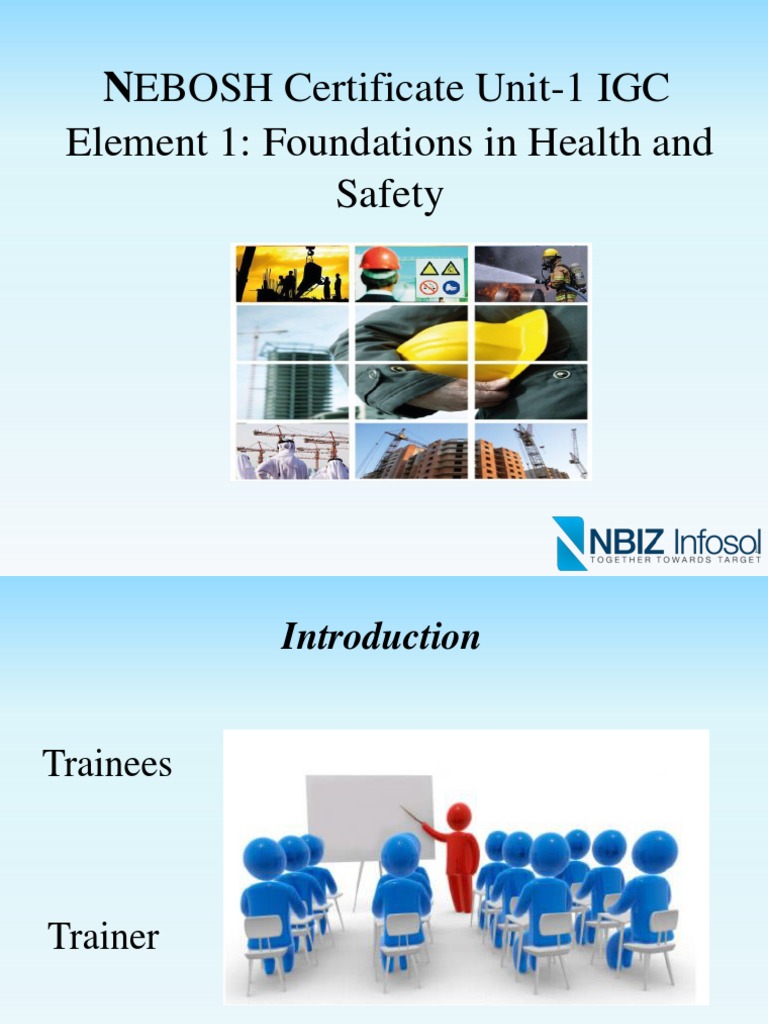 NEBOSH Certificate Unit-1 IGC: Element 1: Foundations in Health and Safety | Download Free PDF ...