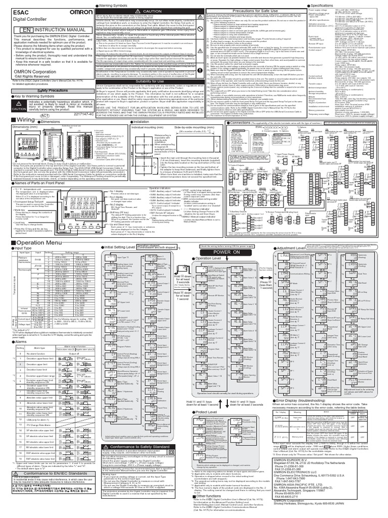 Manual E5ac Pr2asm 804 Open&Close | PDF | Relay | Switch