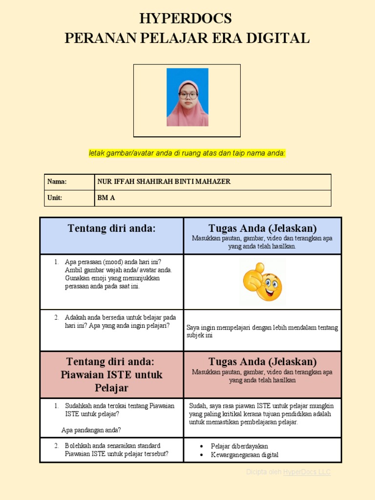 Hyperdocs Peranan Pelajar Era Digital (Topik 2) | PDF