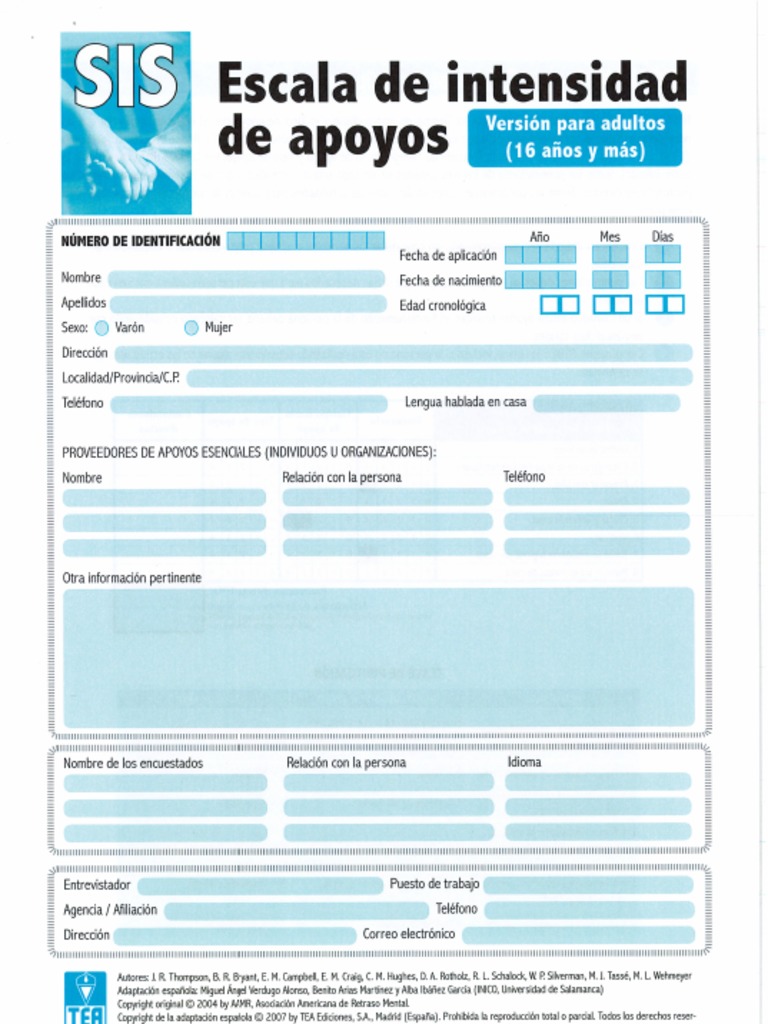 Escala Intensidad Apoyos Sis A - 202206141151 | PDF