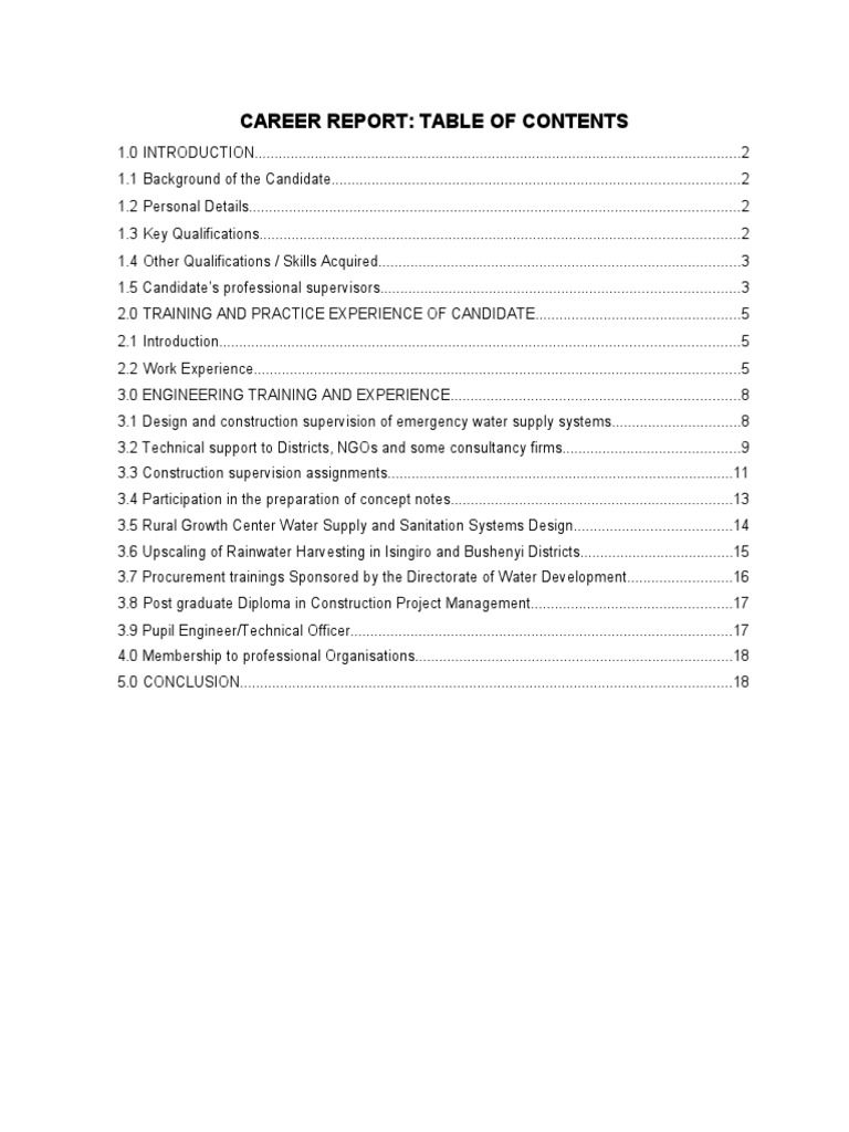 Final Career Report - Ezra-ERB - 2 | PDF | Procurement | Water Supply